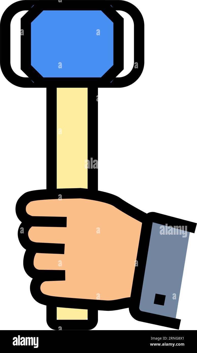 hard work hammer succes challenge color icon vector illustration Stock ... hard work hammer succes challenge color icon vector illustration Stock ...