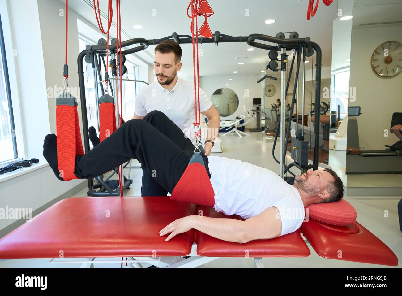 Rehabilitation concept young man doing hi-res stock photography and ...