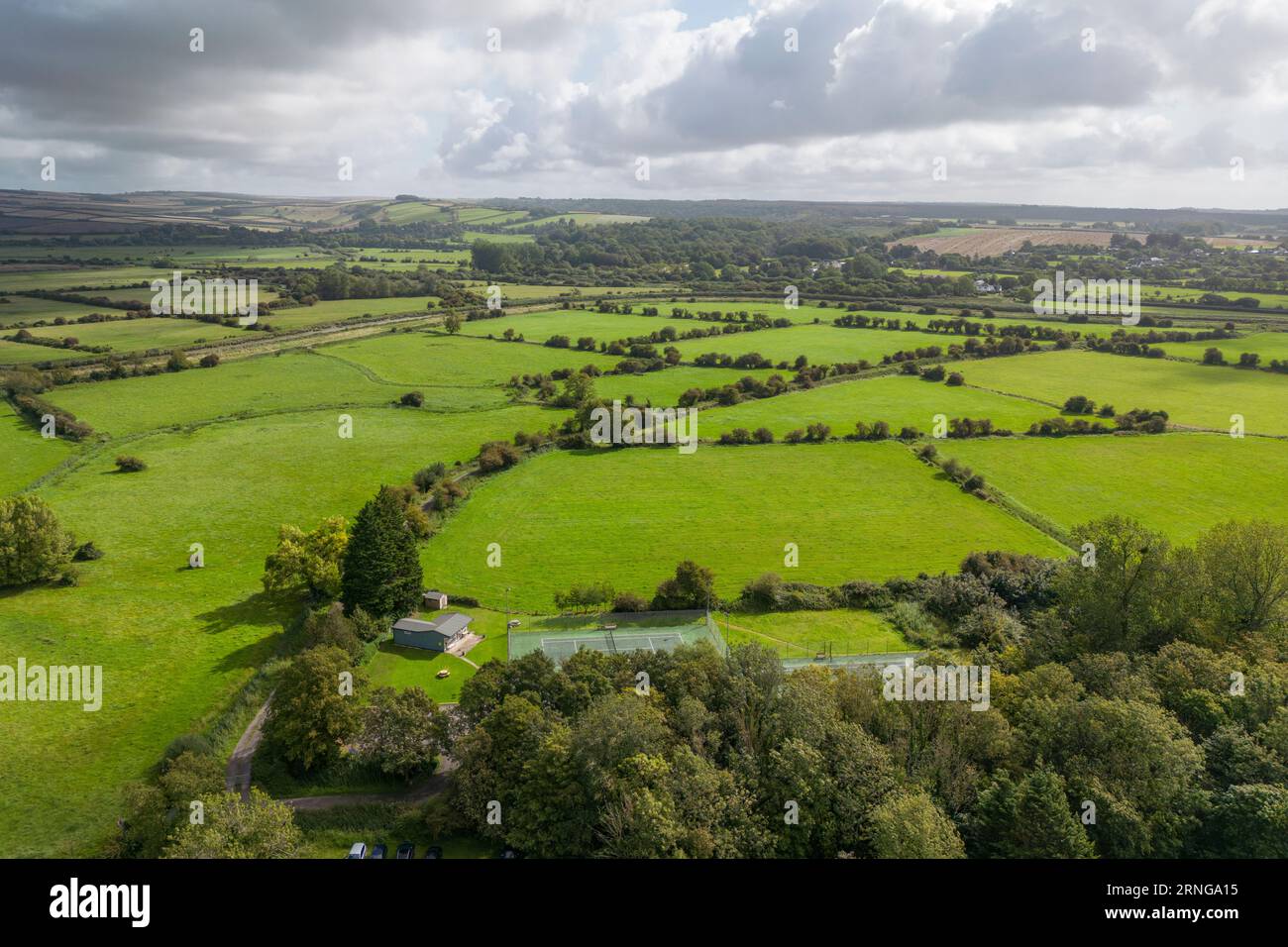 Aerial view of the countryside south of Arundel, West Sussex, UK Stock ...