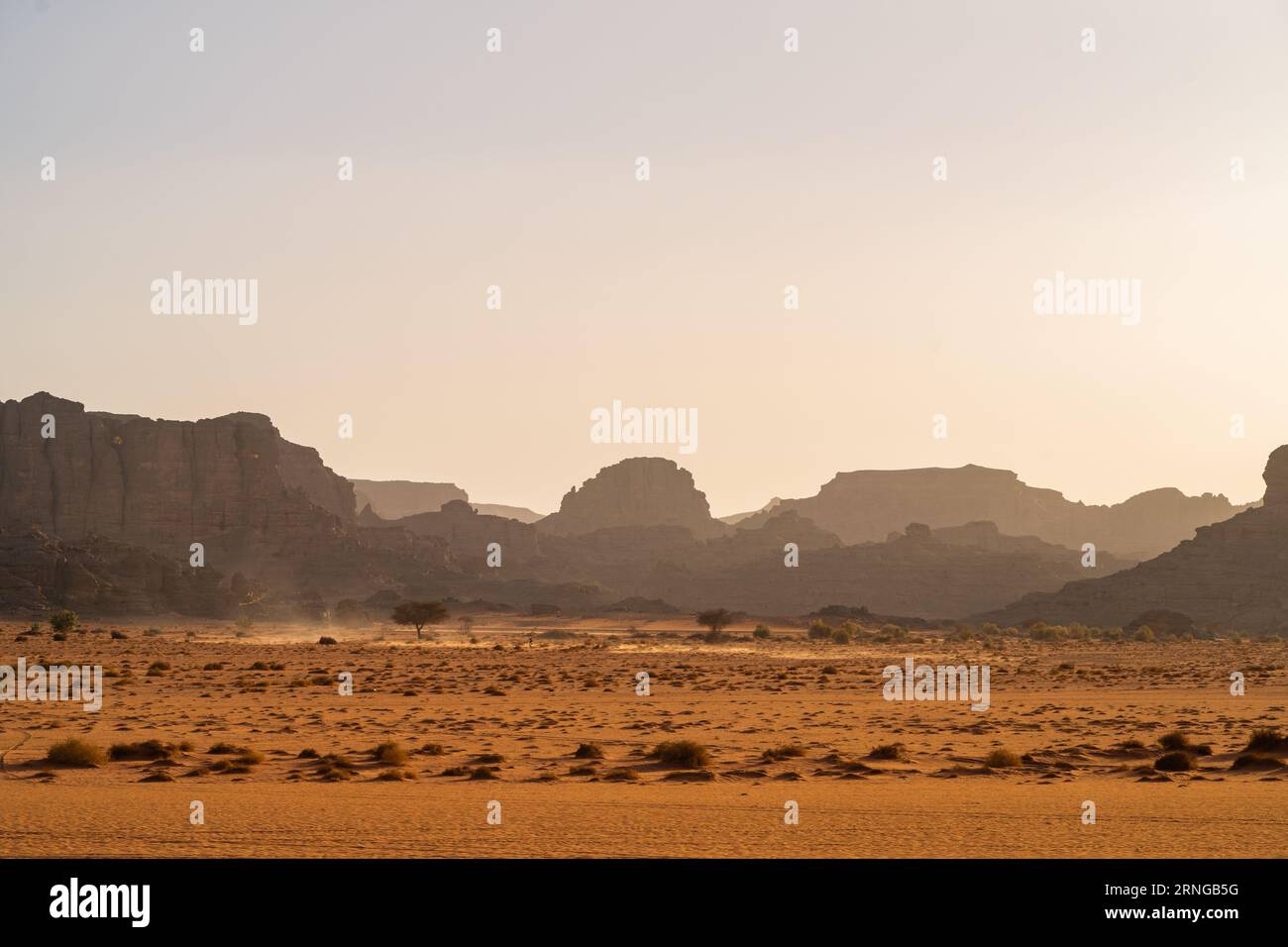 view in the Sahara desert of Tadrart rouge tassili najer in Djanet City ...