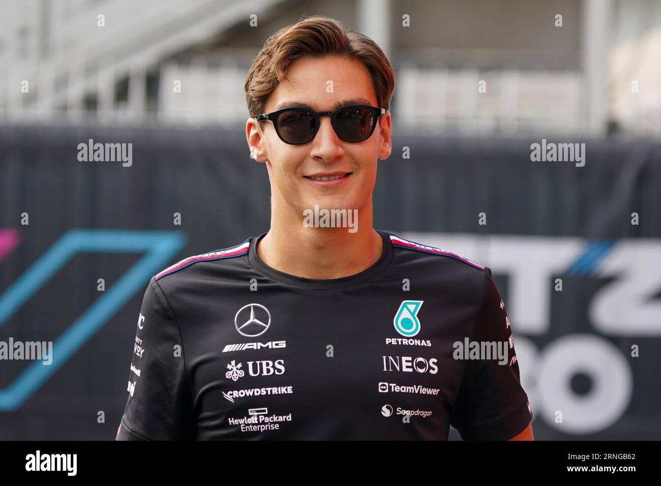 George Russel of United Kingdom driving the (63) Mercedes-AMG PETRONAS F1 Team W14 during the ...