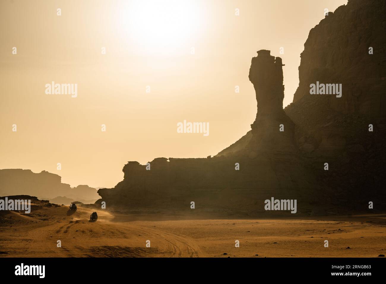 view in the Sahara desert of Tadrart rouge tassili najer in Djanet City ...