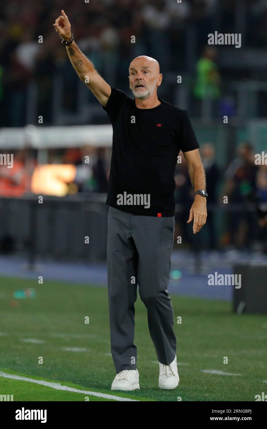 Rome, Naples, Italy. 1st Sep, 2023. Stefano Pioli coach of Milan during ...