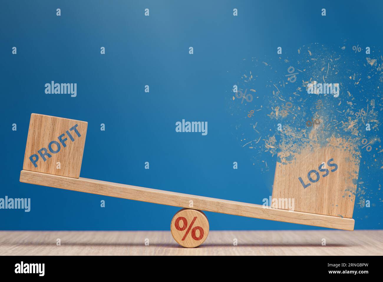 Reducing losses in the stock market. Loss and profit on the scales on a ...