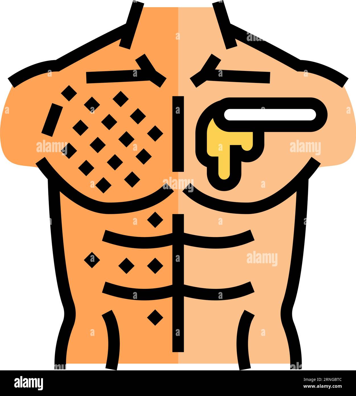chest waxing male depilation color icon vector illustration Stock ...