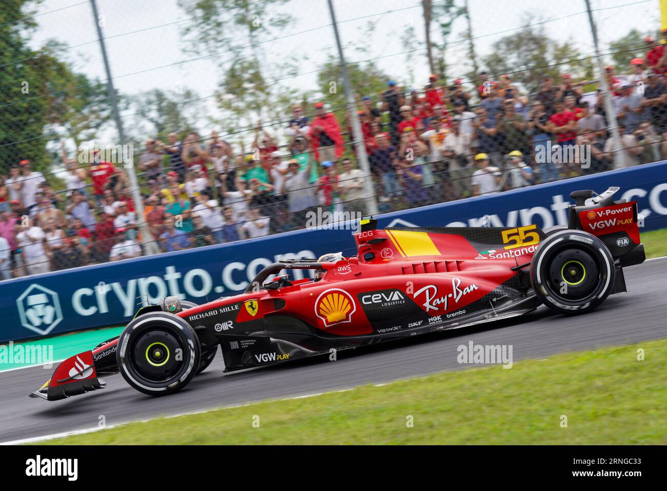 Monza, Italy. 01st Sep, 2023. Carlos Sainz of Spain driving the (55) Scuderia Ferrari SF-23 ...