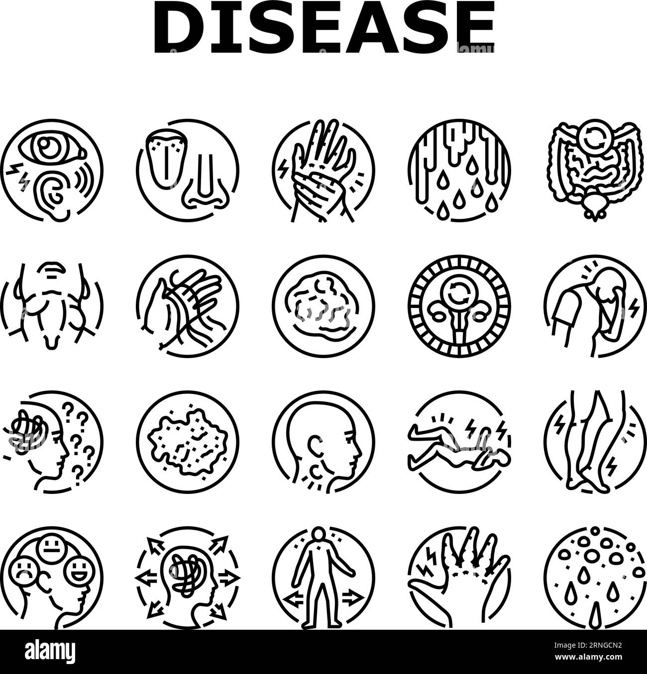 disease medical health icons set vector Stock Vector Image & Art - Alamy