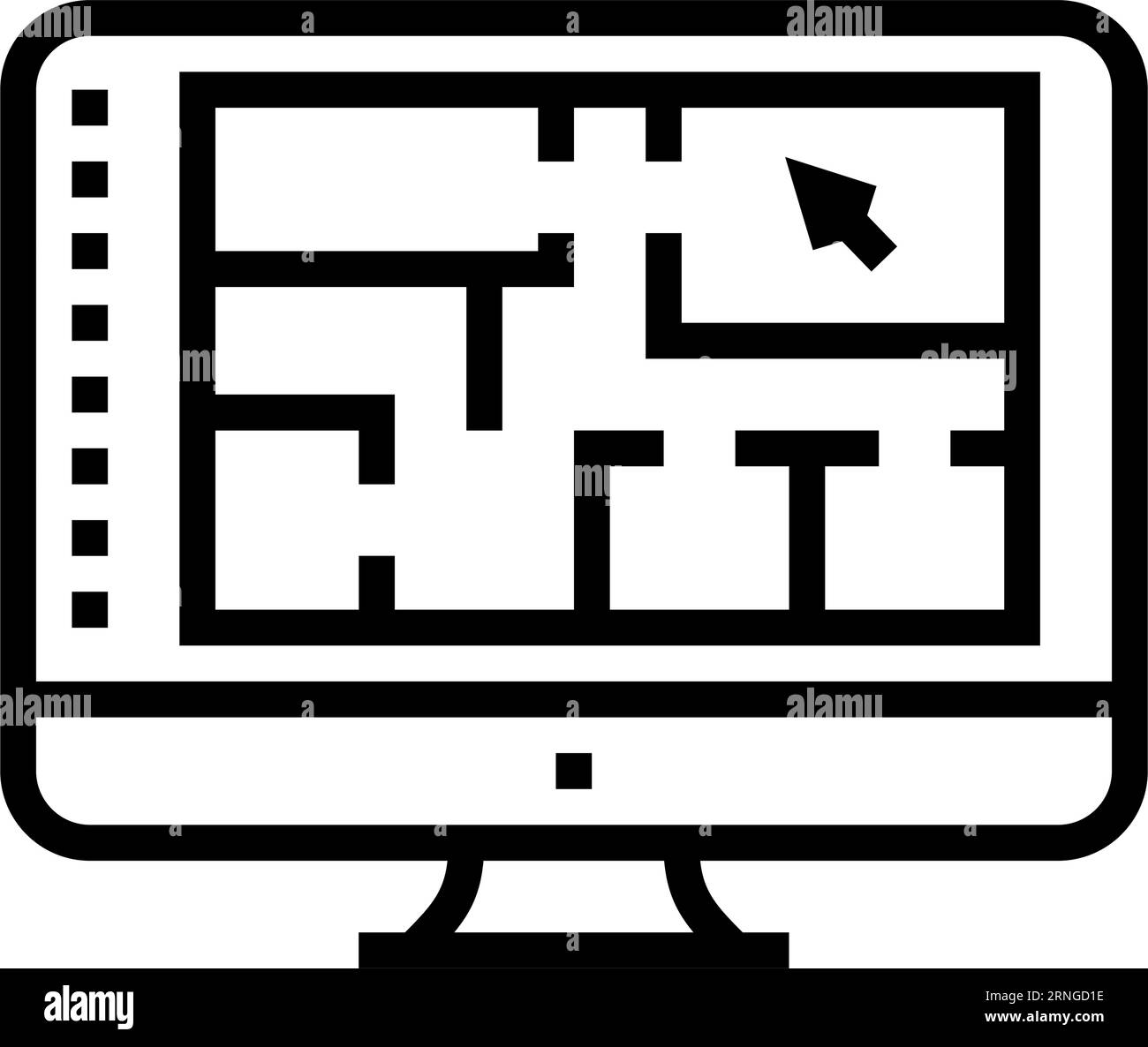 architectural plans drafter line icon vector illustration Stock Vector ...