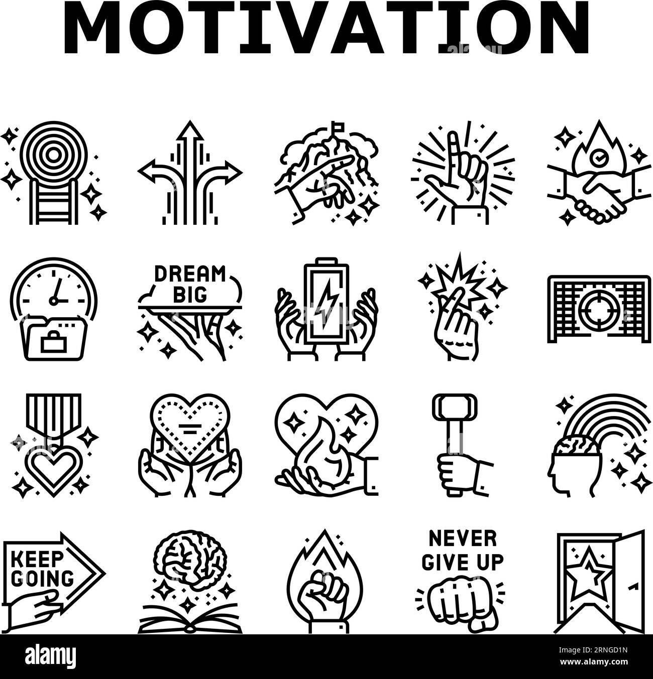 motivation succes challenge icons set vector Stock Vector Image & Art ...