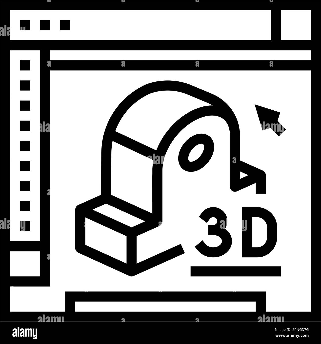 3d modeling architectural drafter line icon vector illustration Stock ...