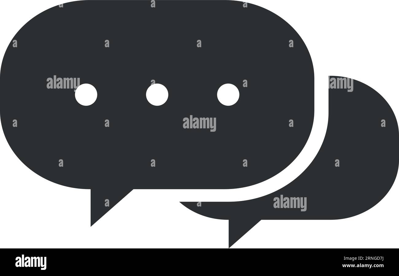 Chat message icon. Black social media symbol Stock Vector Image & Art ...