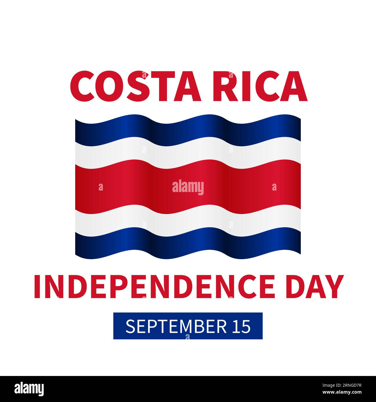 Costa Rica Independence Day typography poster. National holiday ...