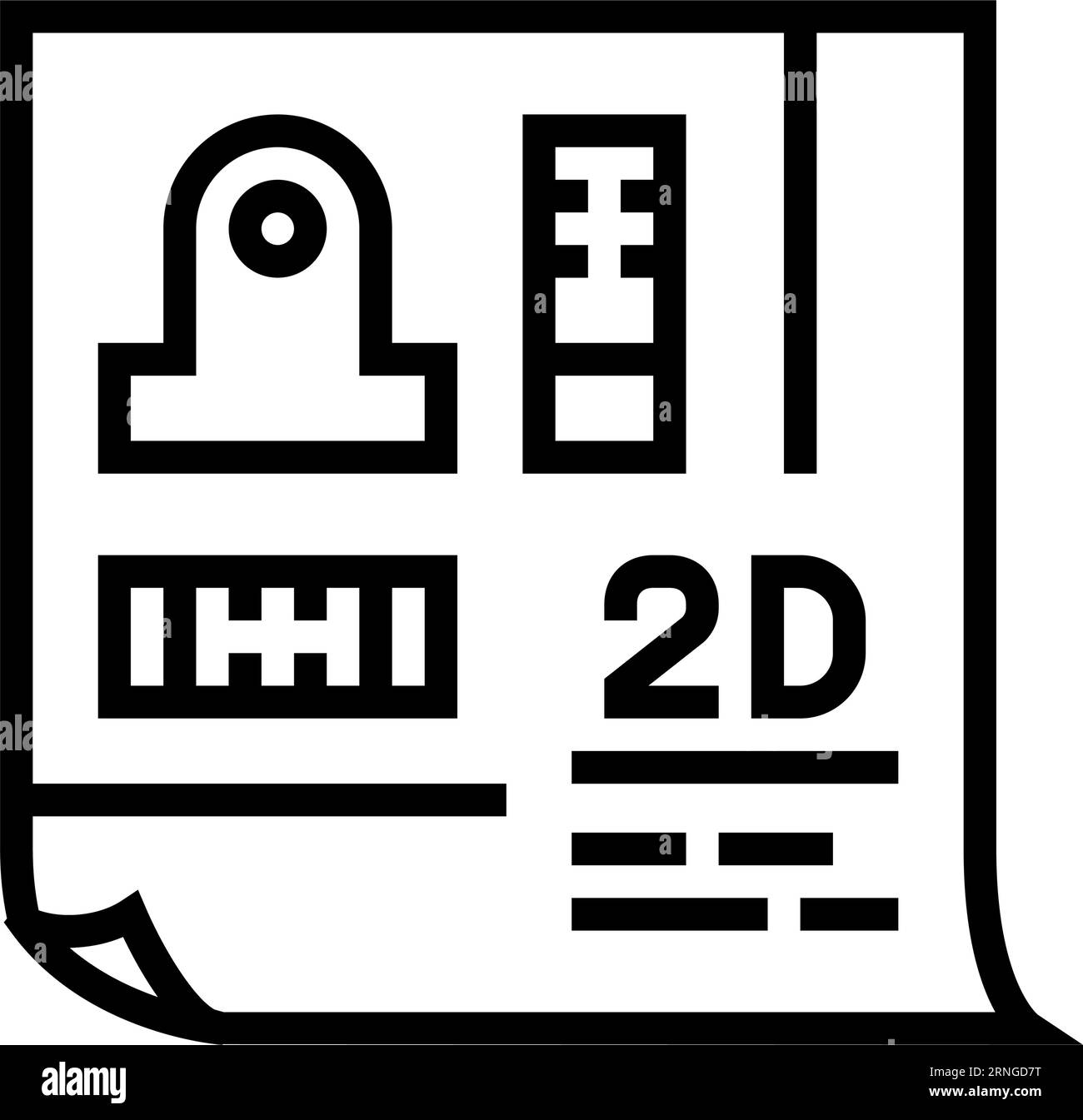 2d drafting architectural drafter line icon vector illustration Stock ...
