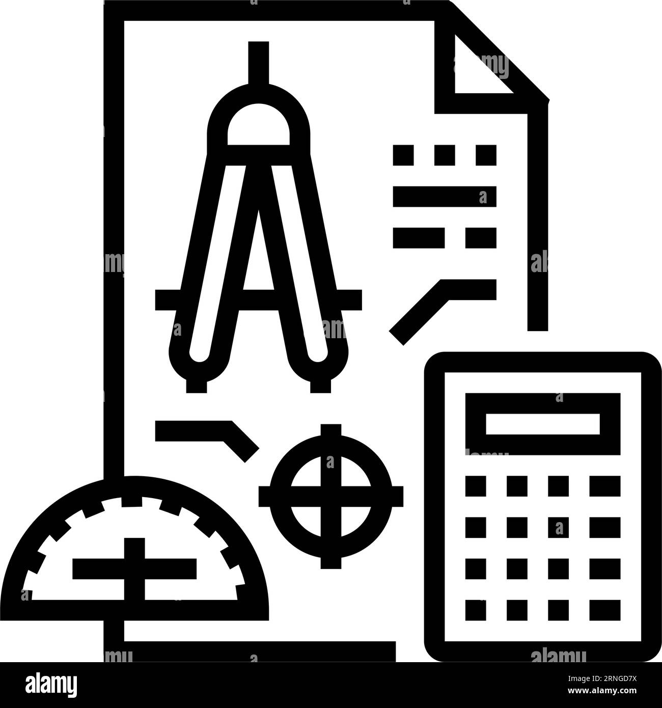 precision drafting architectural drafter line icon vector illustration ...