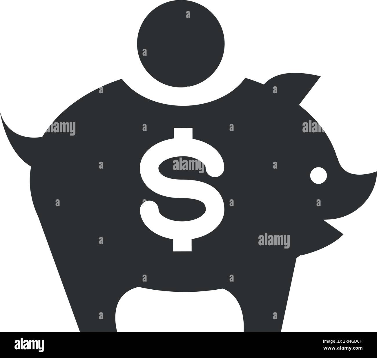 Money pig with dollar coin black icon. Savings symbol Stock Vector ...