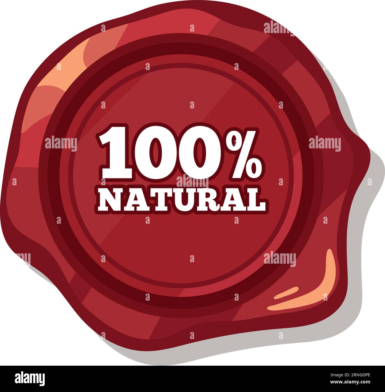 100 percent natural wax stamp. Red rubber seal Stock Vector Image & Art ...