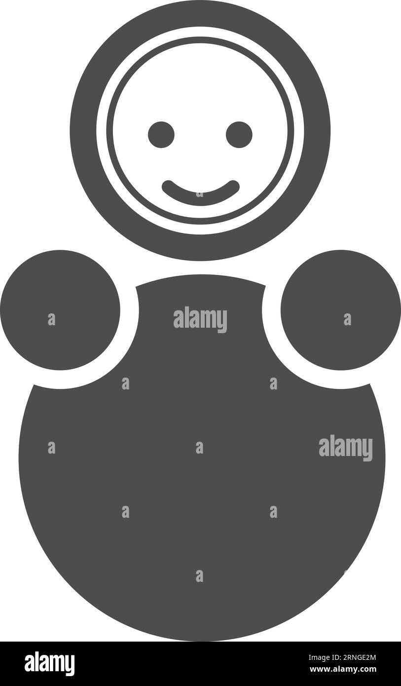 Baby tumbler toy icon. Childhood symbol. Doll sign Stock Vector Image ...