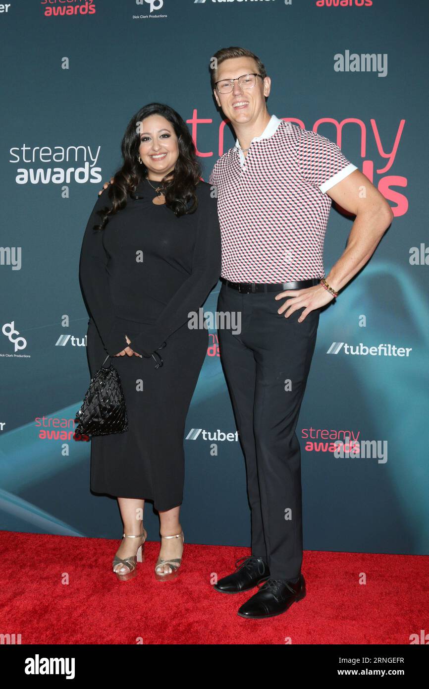 LOS ANGELES - AUG 27: Nicole Enayati, Josh Scherer at the 2023 Streamy ...