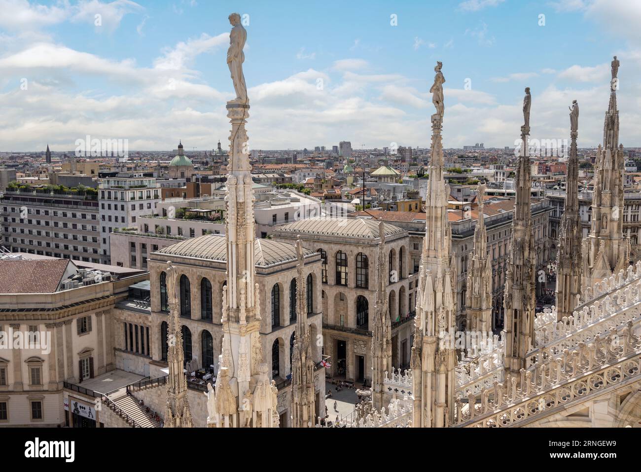 Milan, Italy, August 6, 2023; View of the buildings surrounding the ...