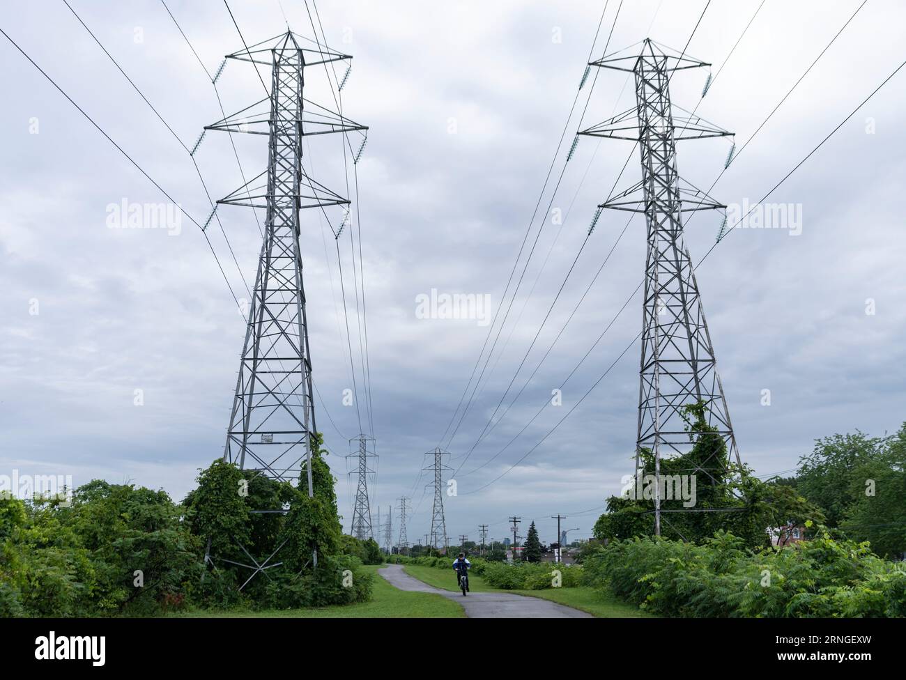 Montreal, Canada. 30th Aug, 2023. Hydro Quebec transmission towers are ...