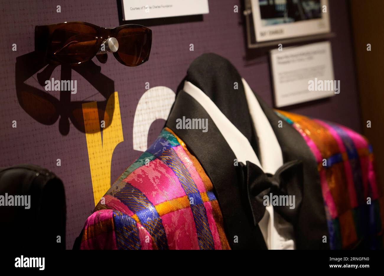 Sunglasses and a tuxedo worn by the late singer Ray Charles are ...
