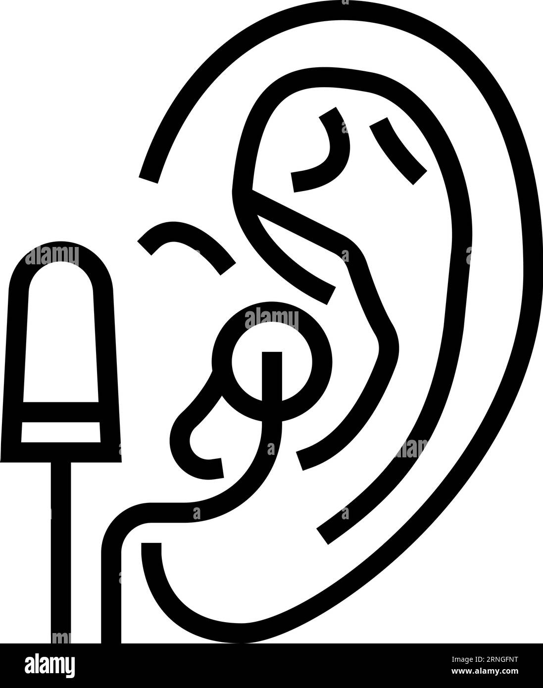 earplug usage audiologist doctor line icon vector illustration Stock ...