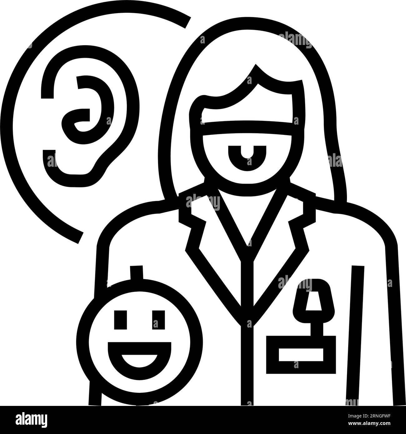 pediatric audiologist doctor line icon vector illustration Stock Vector ...