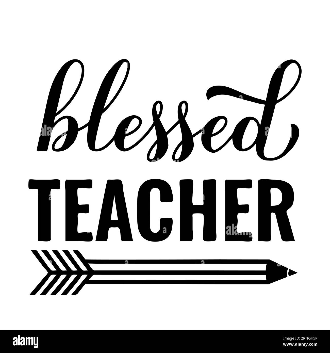 Blessed teacher hand lettering. Teachers Day quote. Vector template for ...