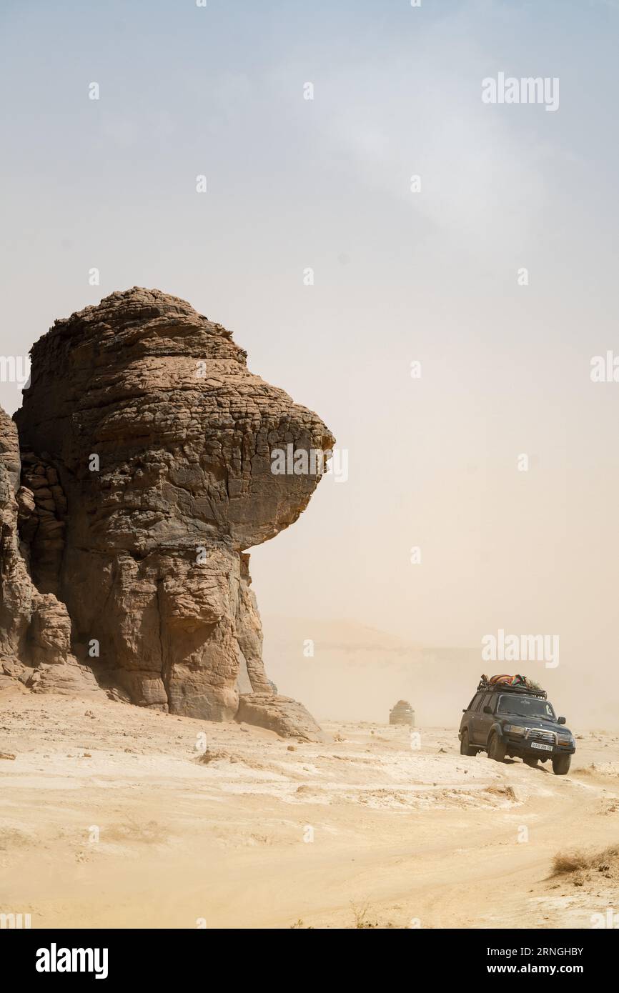 view in the Sahara desert of Tadrart rouge tassili najer in Djanet City ...