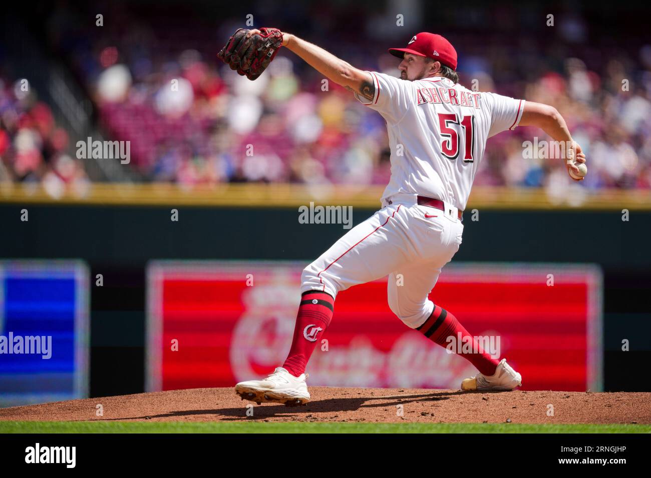 Cincinnati Reds' Graham Ashcraft throws during the first game of a ...