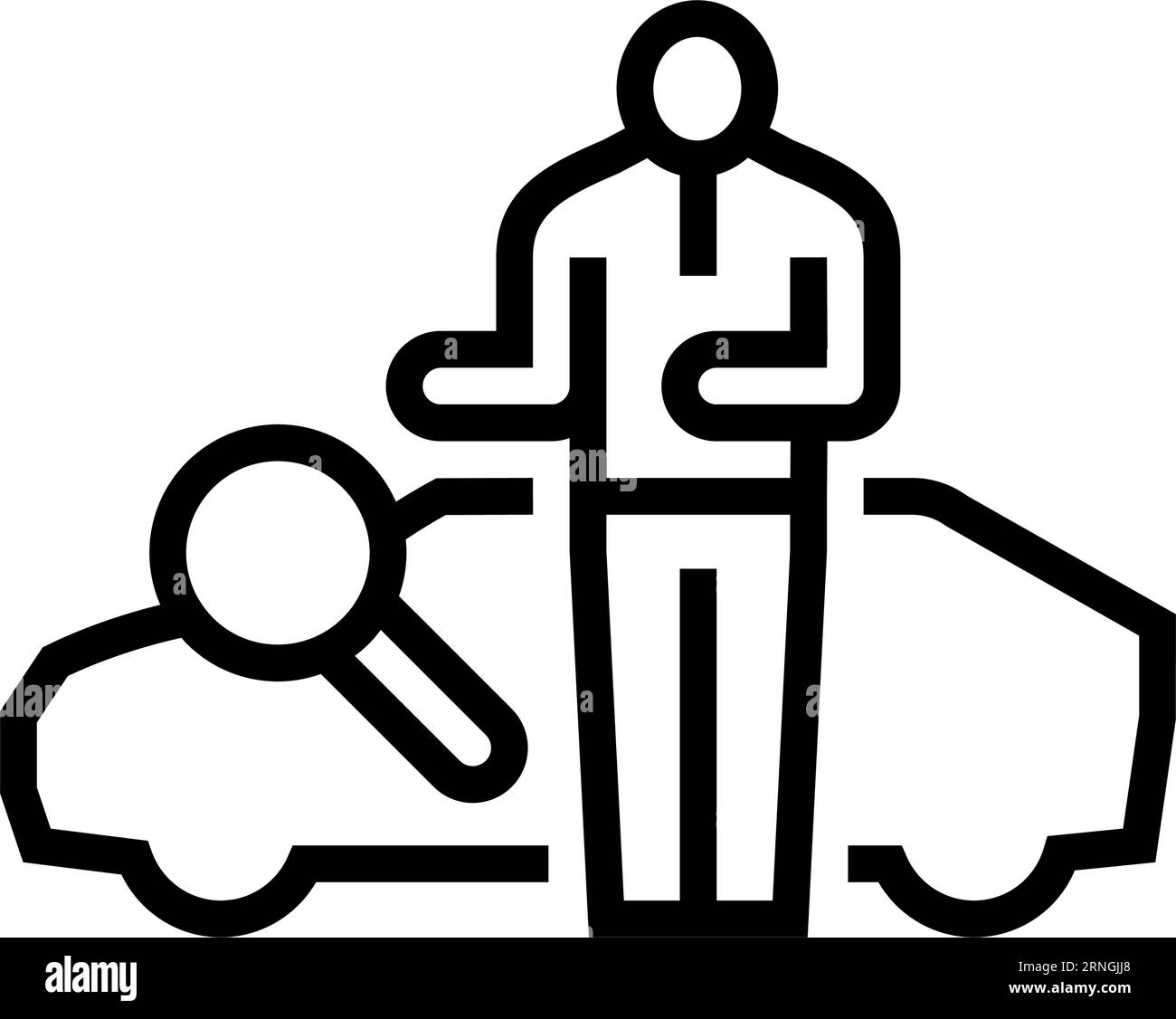 car inspection mechanic line icon vector illustration Stock Vector ...