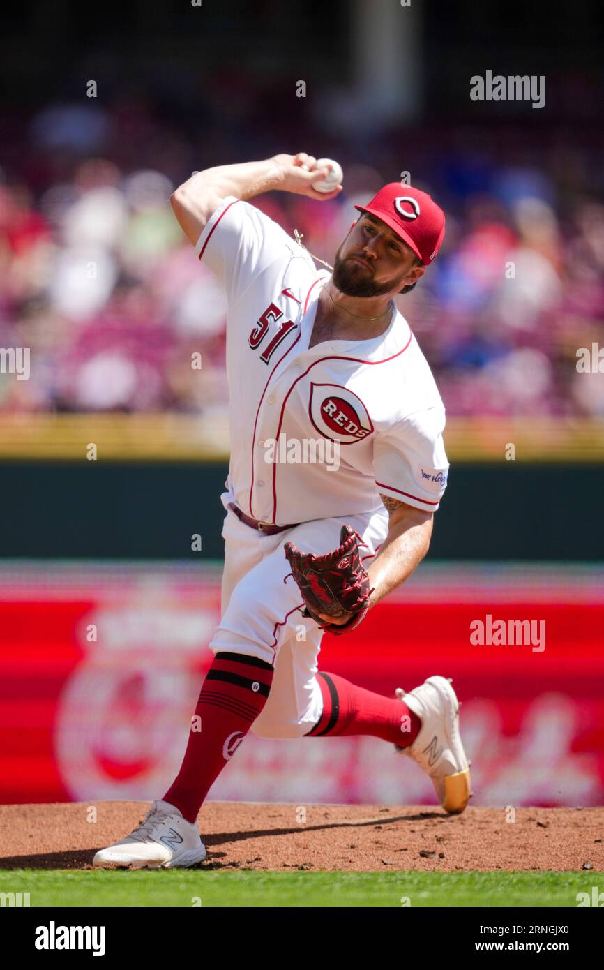Cincinnati Reds' Graham Ashcraft throws during the first game of a ...