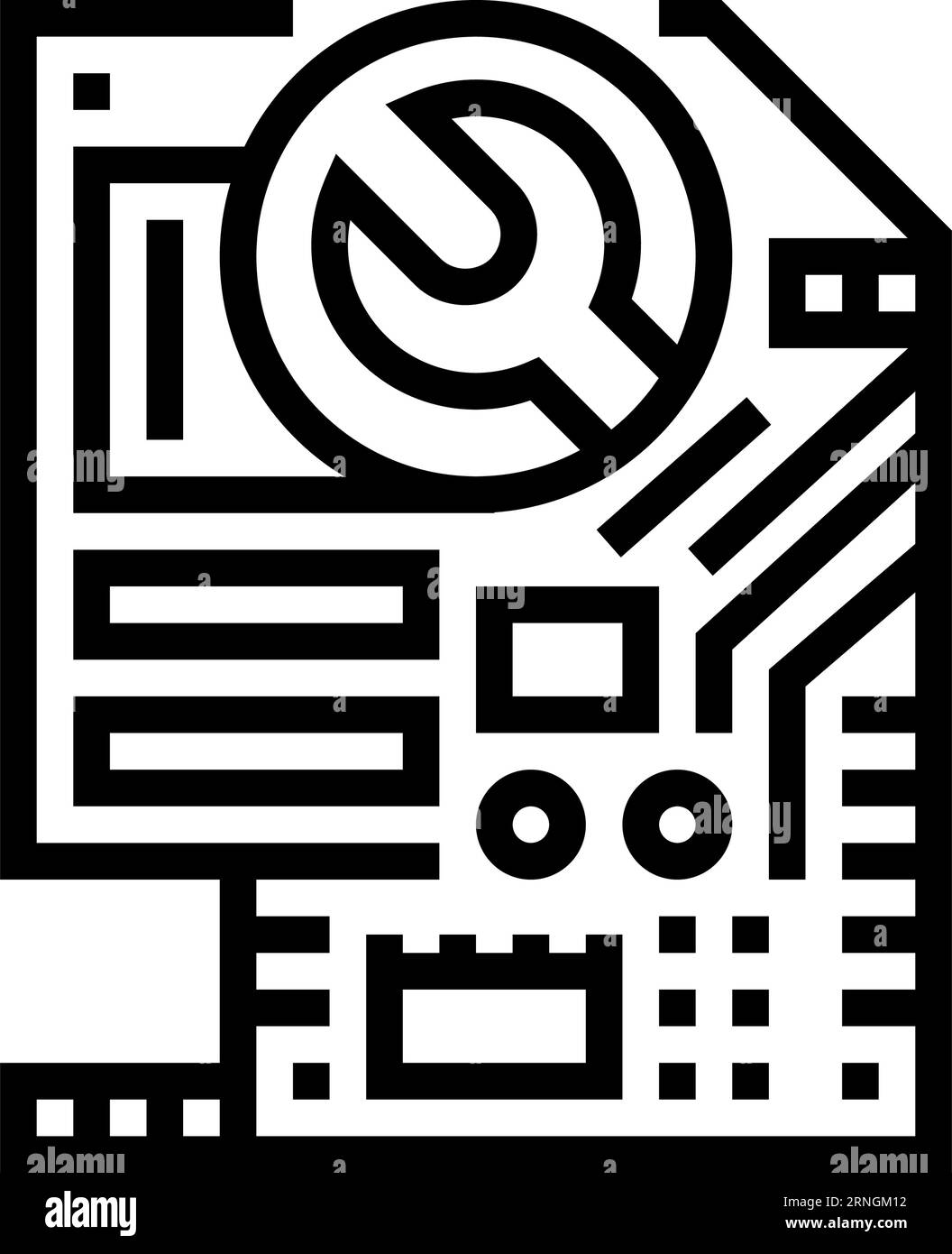 motherboard repair computer line icon vector illustration Stock Vector ...