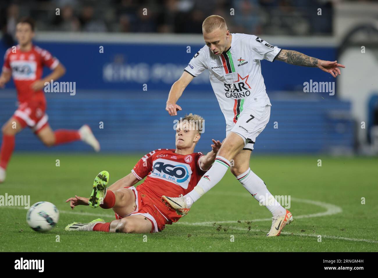 Leuven, Belgium. 01st Sep, 2023. Kortrijk's Martin Wasinski and OHL's ...