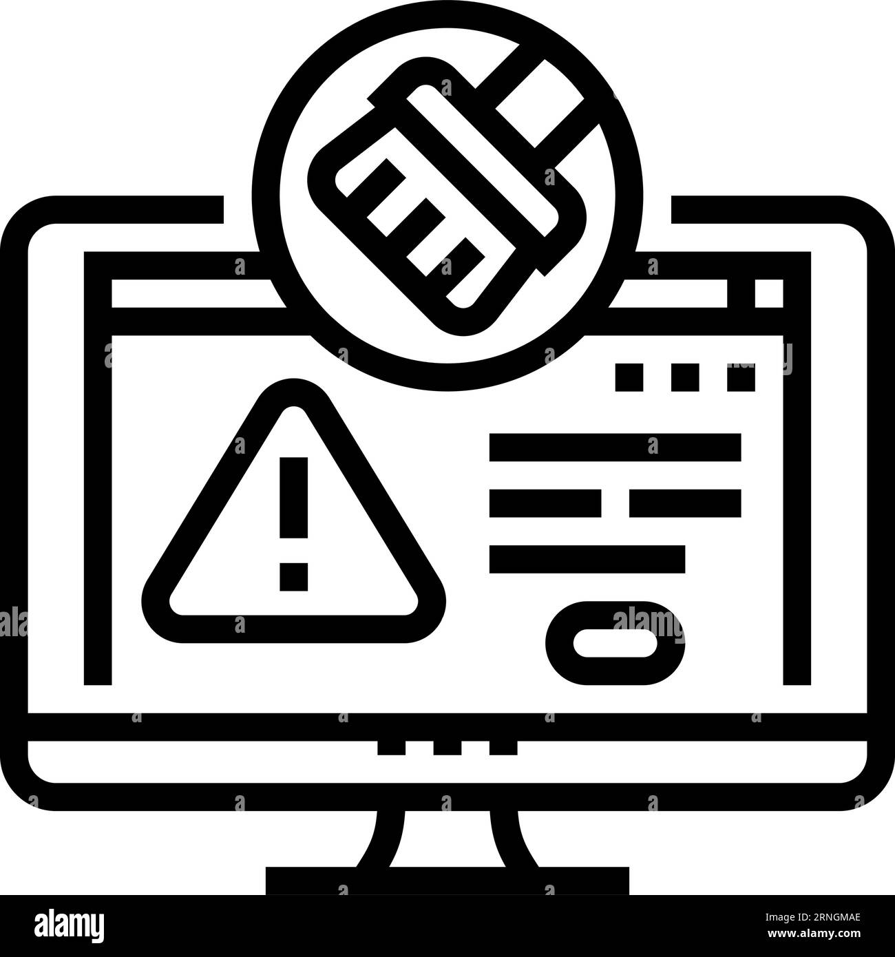 virus removal repair computer line icon vector illustration Stock ...