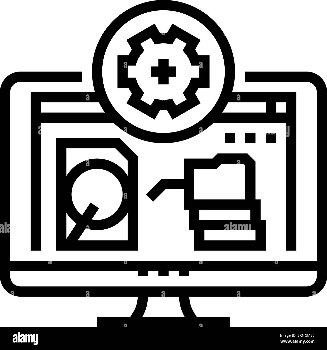 data recovery repair computer line icon vector illustration Stock ...