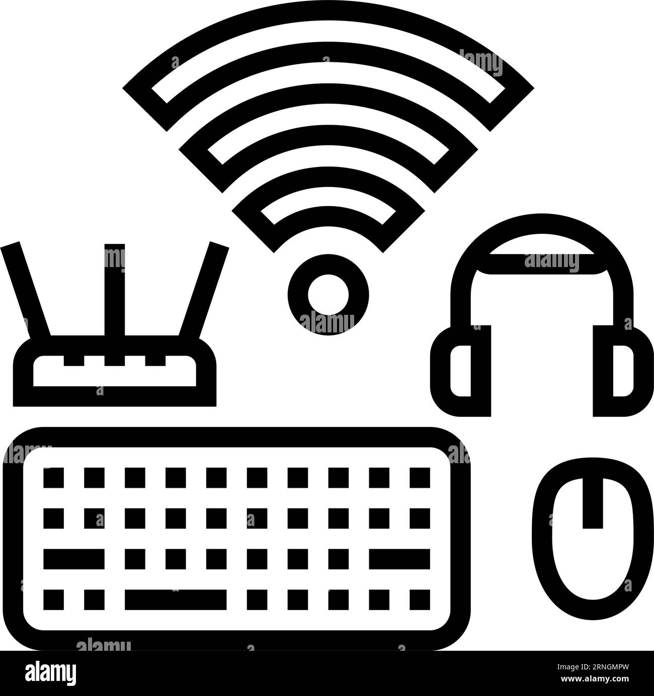 wireless setup repair computer line icon vector illustration Stock Vector Image & Art - Alamy