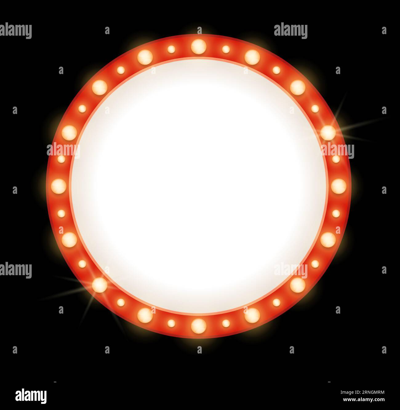 Round Lamp Bulbs Frame Retro Light Empty Template Stock Vector Image And Art Alamy
