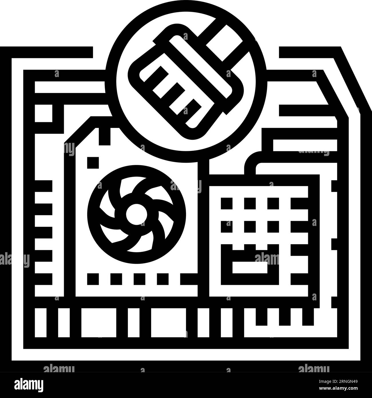 pc cleaning repair computer line icon vector illustration Stock Vector ...