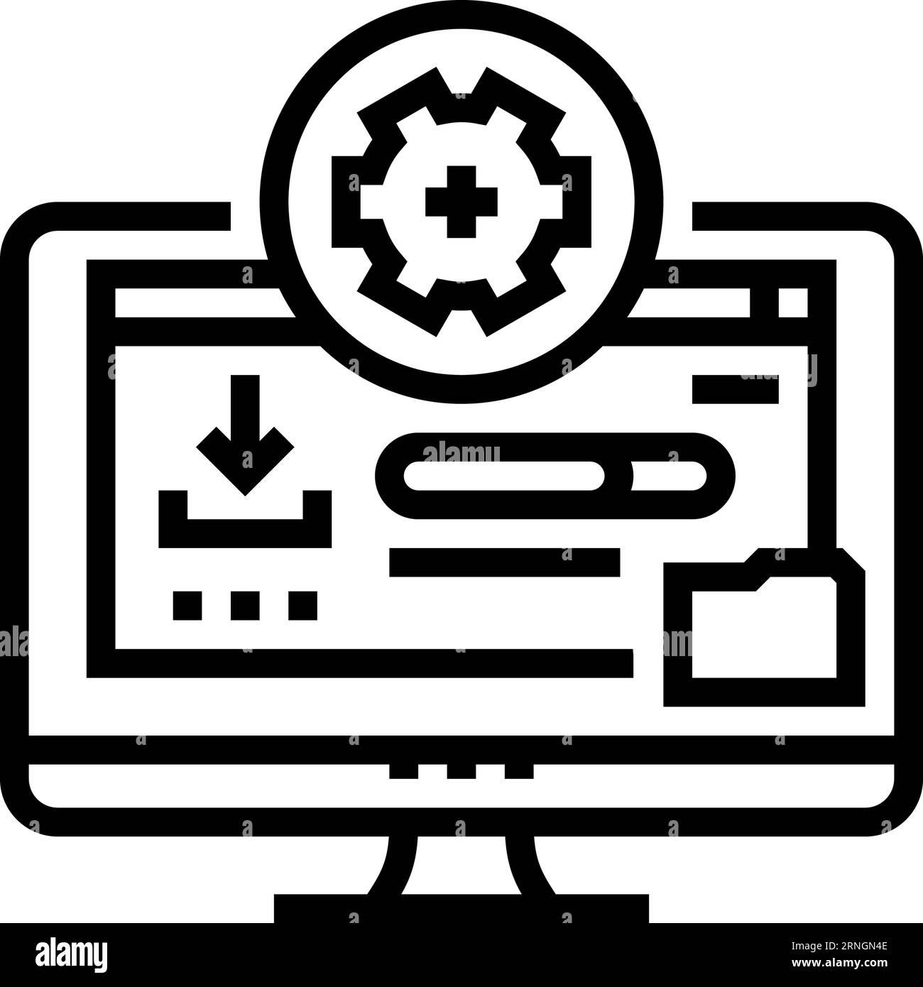 driver installation repair computer line icon vector illustration Stock ...