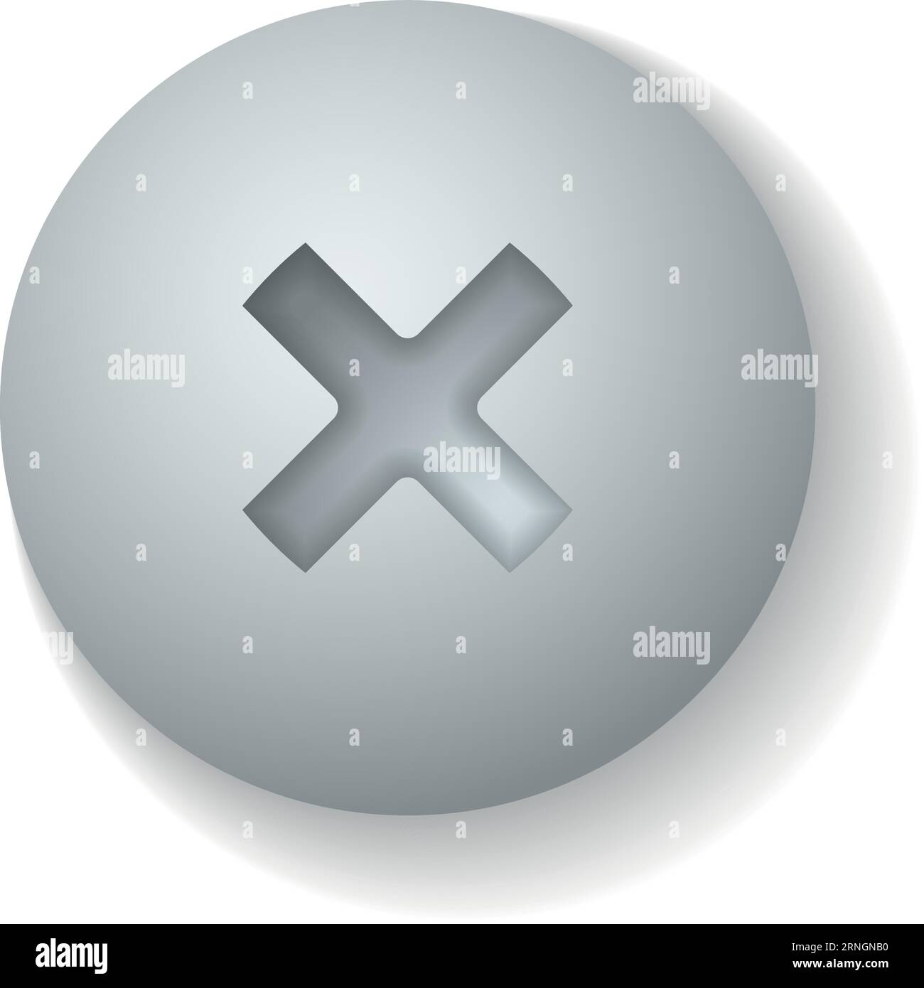 Cross head bolt top view. Realistic steel fix Stock Vector Image & Art ...