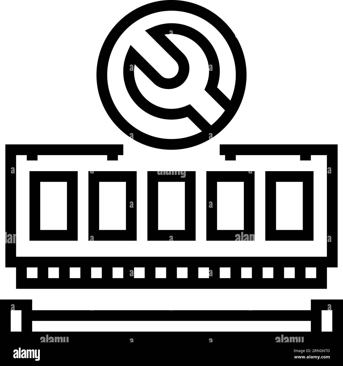 ram installation repair computer line icon vector illustration Stock ...