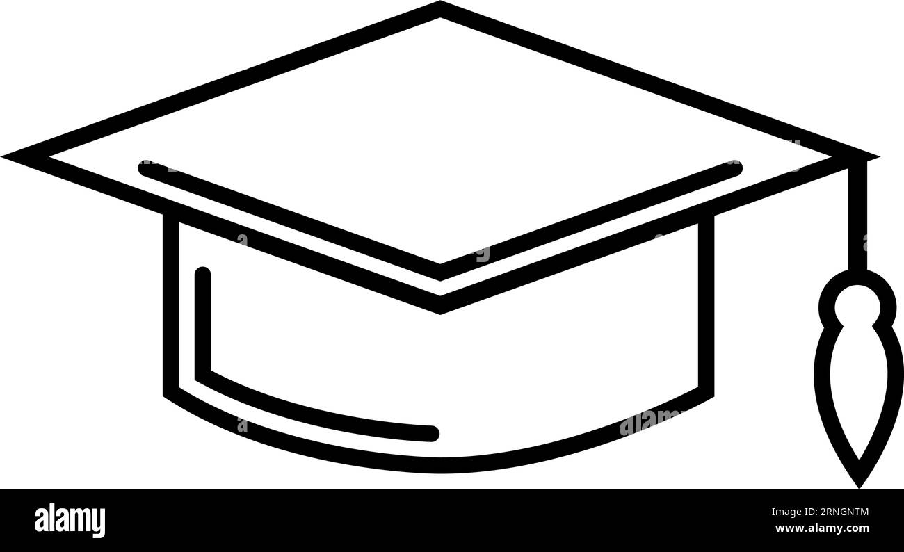 Graduation cap linear icon. High education student symbol Stock Vector ...