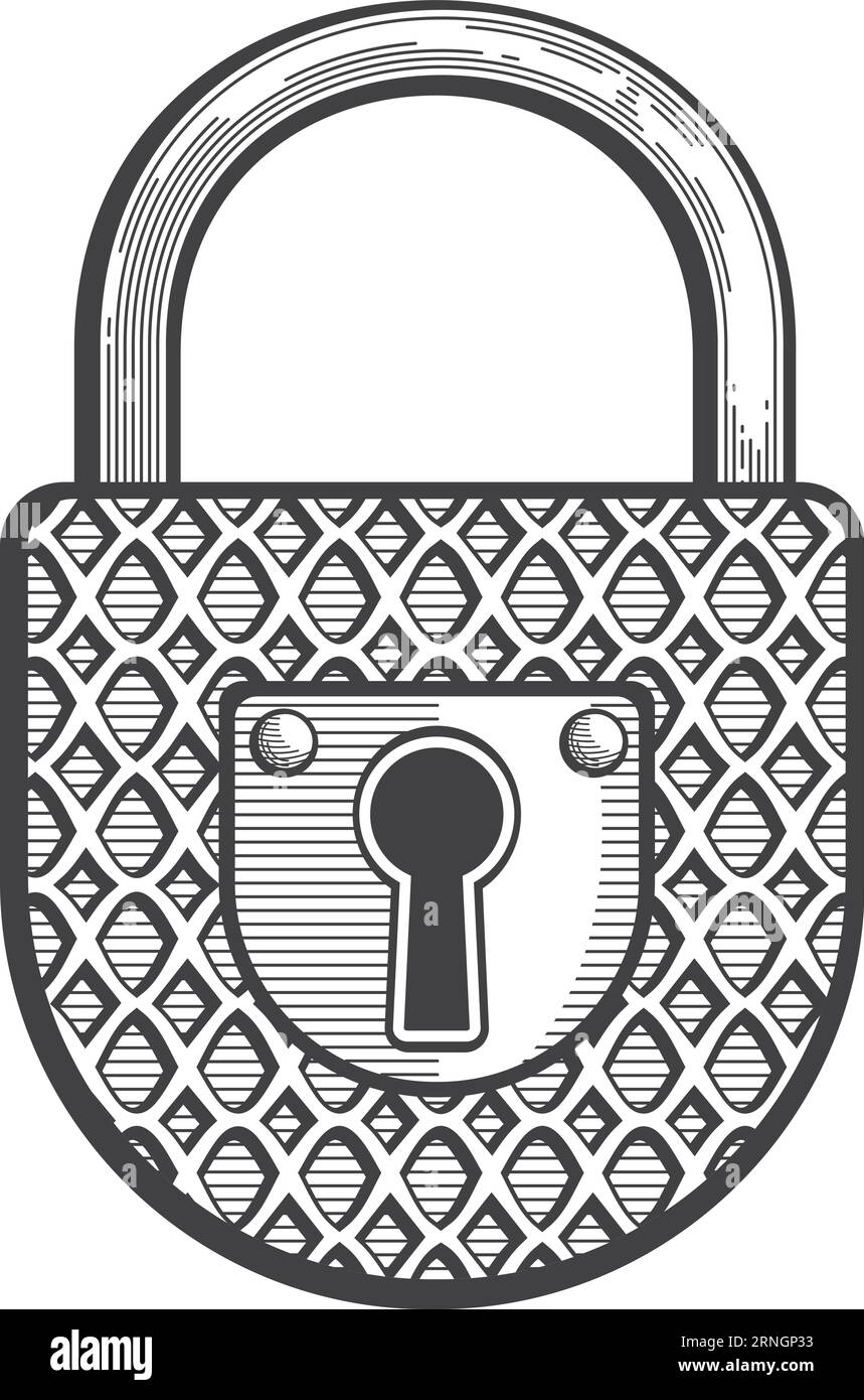 Medieval black door with lock and padlock Stock Vector Images - Alamy