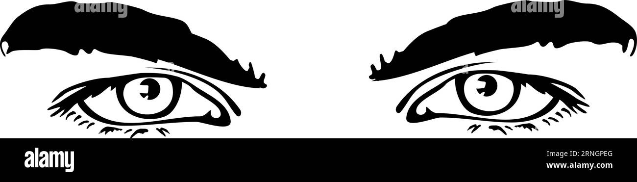 Pair of male eyes. Hand drawn eyebrows sketch Stock Vector Image & Art ...