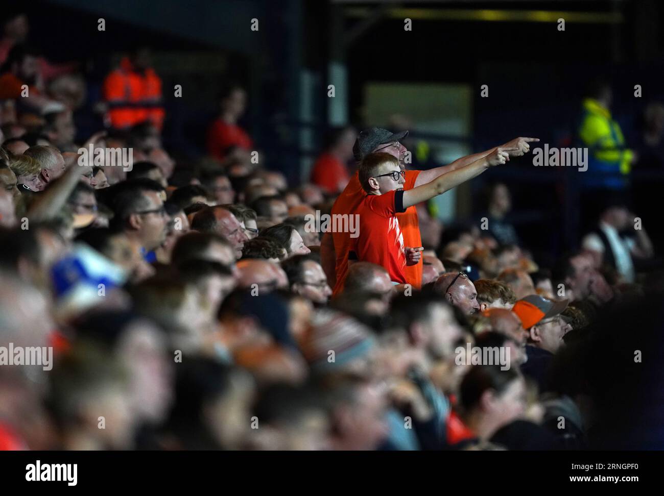Luton Town fans in the stands show their support during the Premier ...