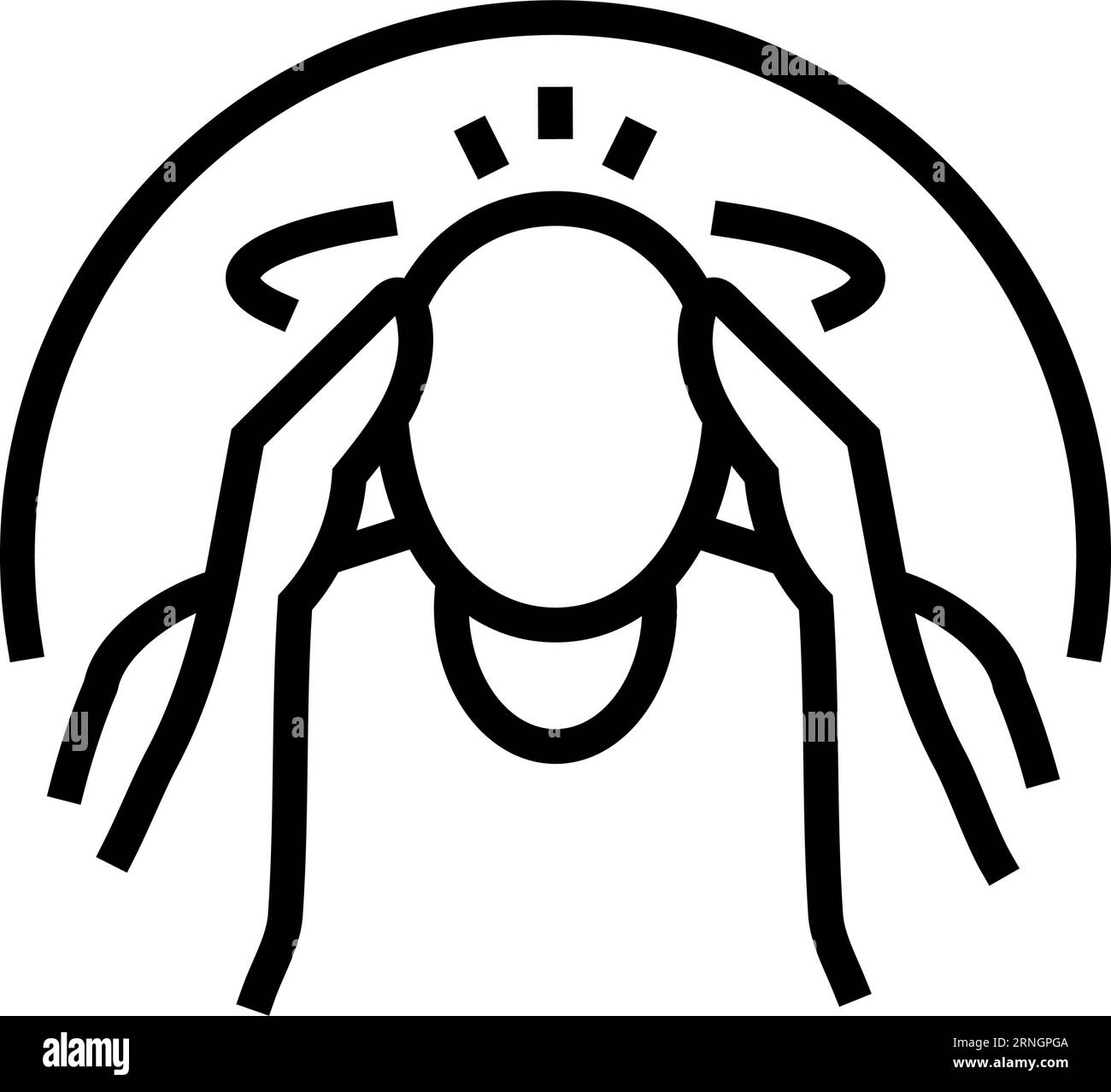 headache dizziness disease symptom line icon vector illustration Stock ...