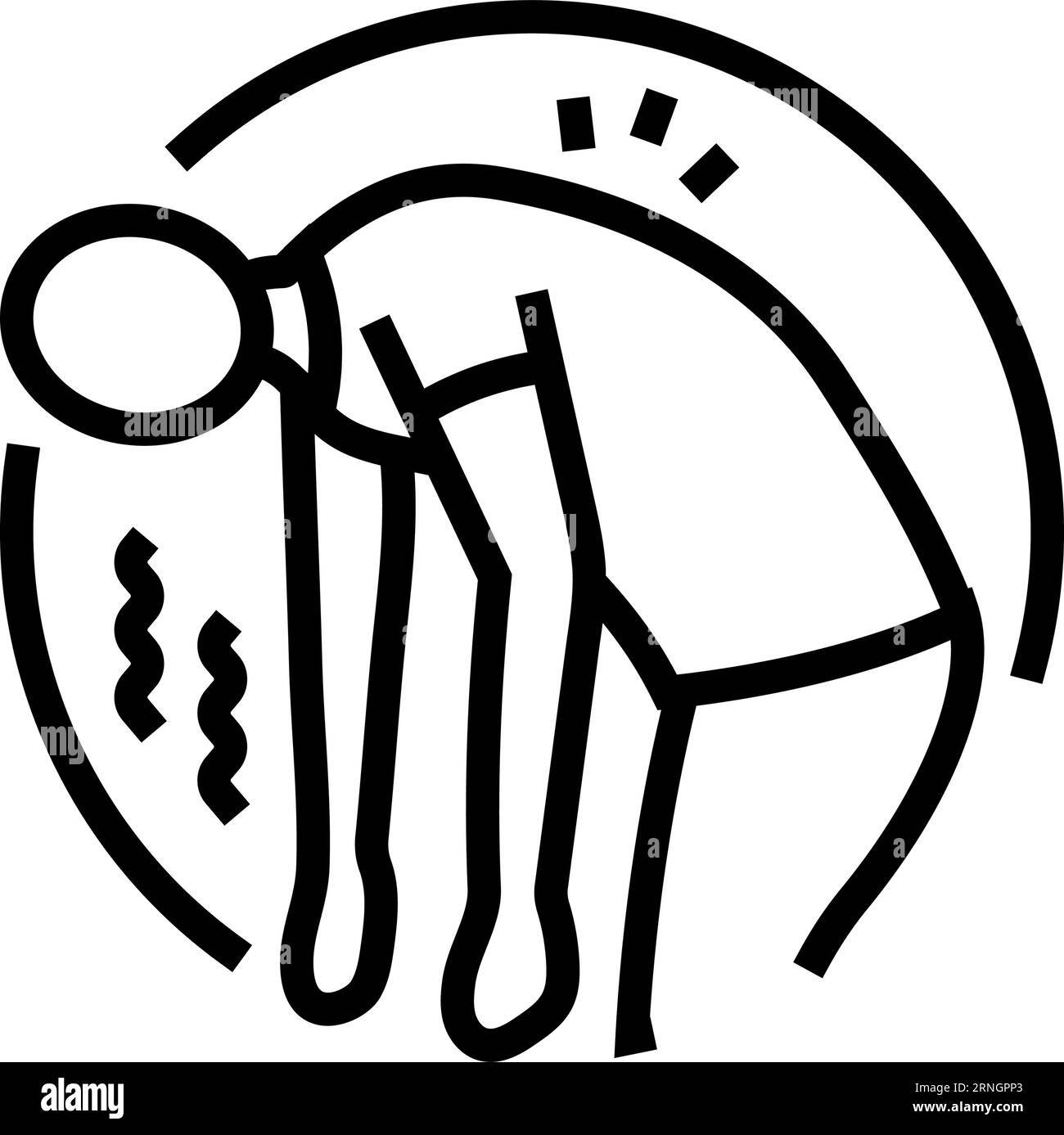 fatigue weakness disease symptom line icon vector illustration Stock ...