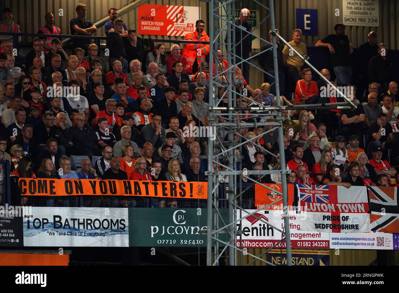 Luton Town fans in the stands show their support during the Premier ...