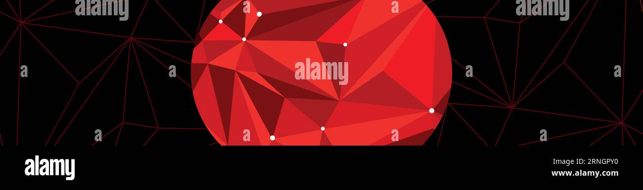Polygonal red forms banner background. Horisontal layout Stock Vector ...